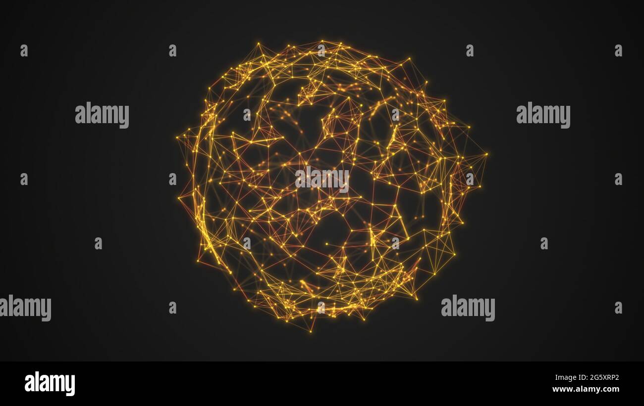Abstract sphere technology background from lines and dots Stock Photo ...