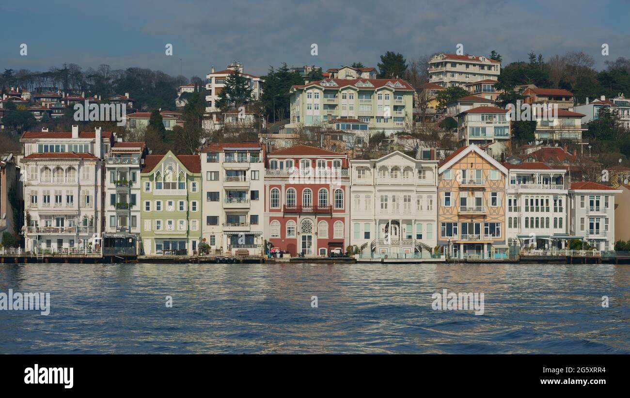 magnificent historical mansions (yali) on the Bosphorus waterfront ...