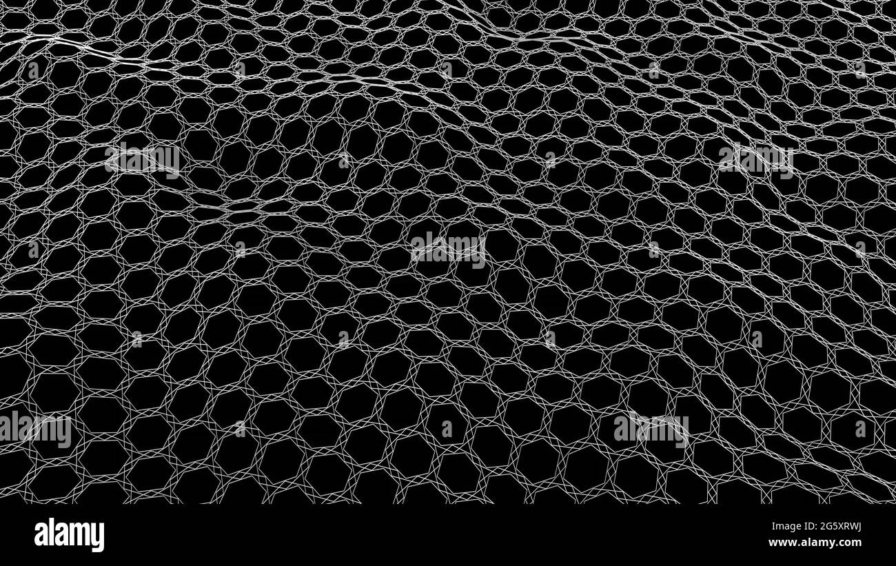 Abstract flowing smooth fractal waves background from polygons ...