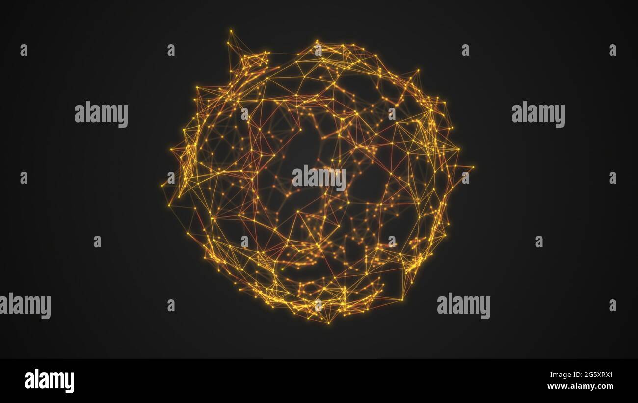 Abstract sphere technology background from lines and dots Stock Photo ...