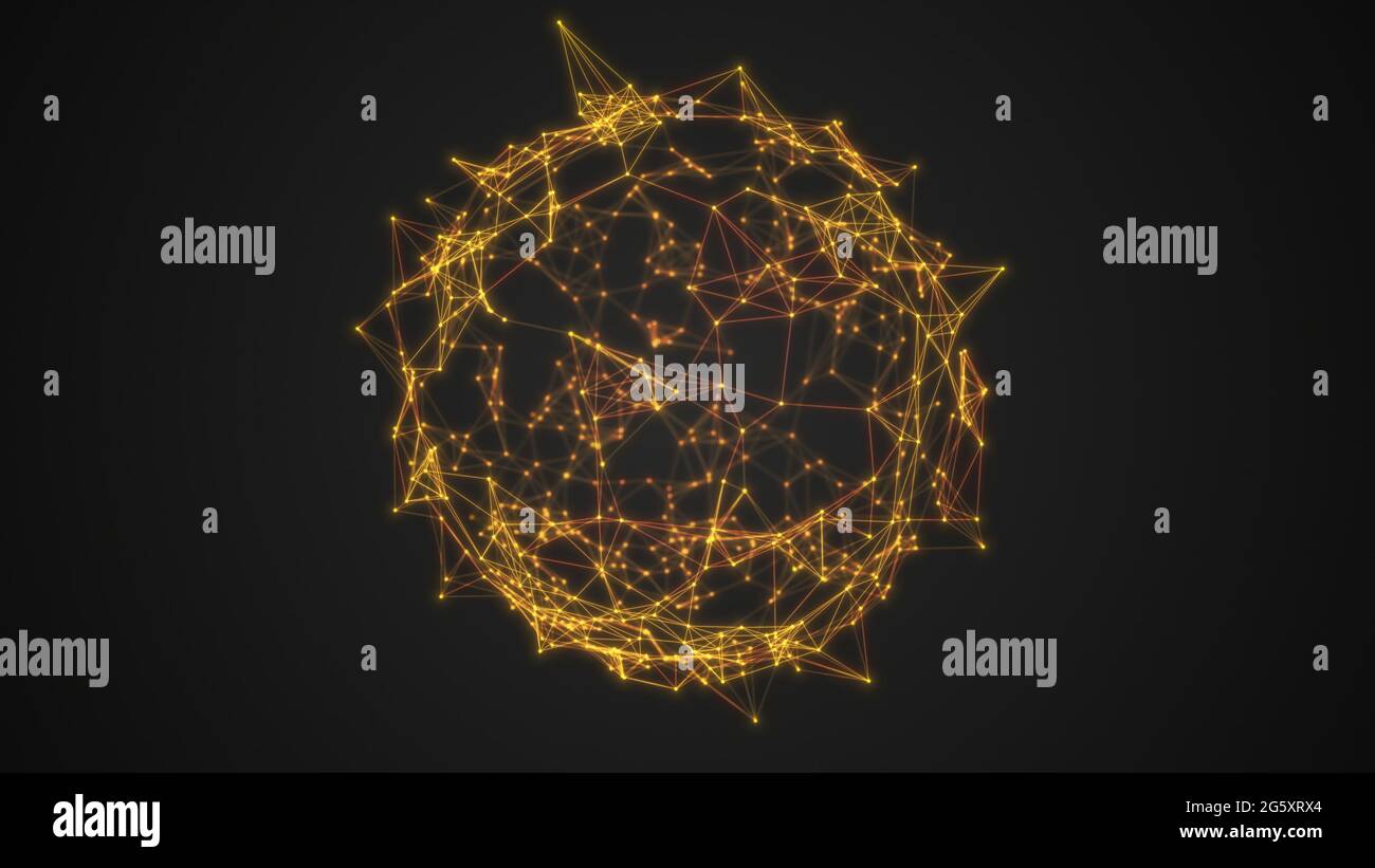 Abstract sphere technology background from lines and dots Stock Photo ...