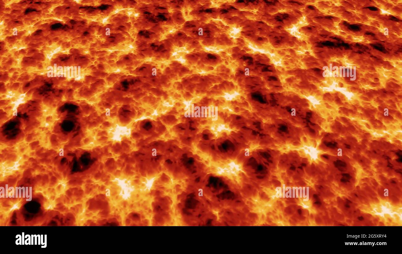 Abstract magma, lava flowing smooth fractal waves background. Fire like ...