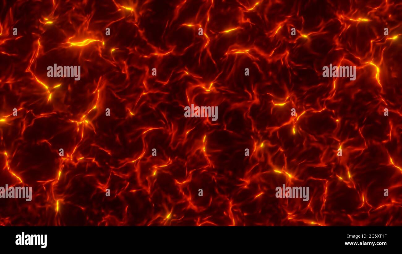 Abstract magma, lava flowing smooth fractal waves background. Fire like ...