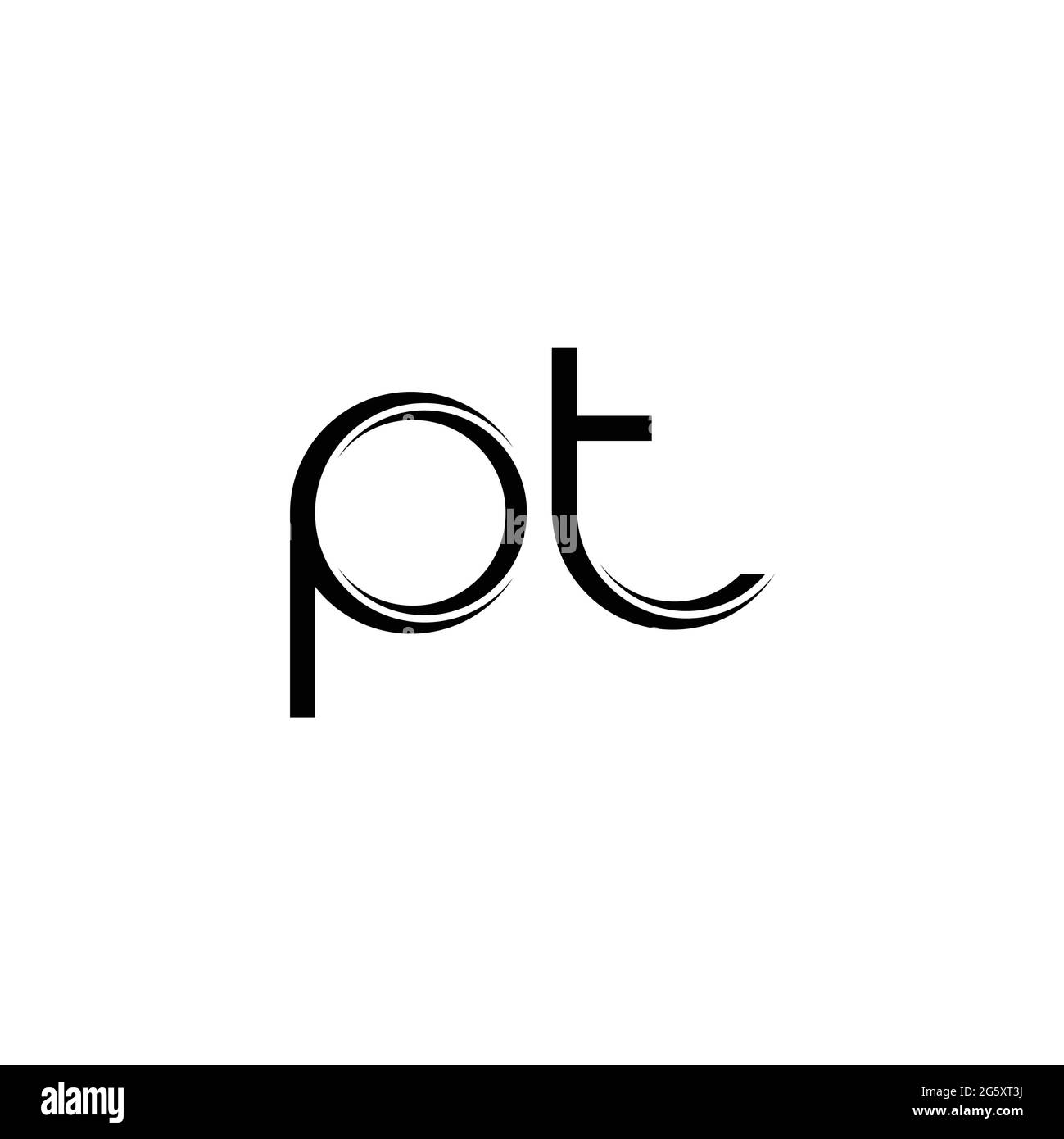 PT Logo monogram with slice rounded modern design template isolated on ...