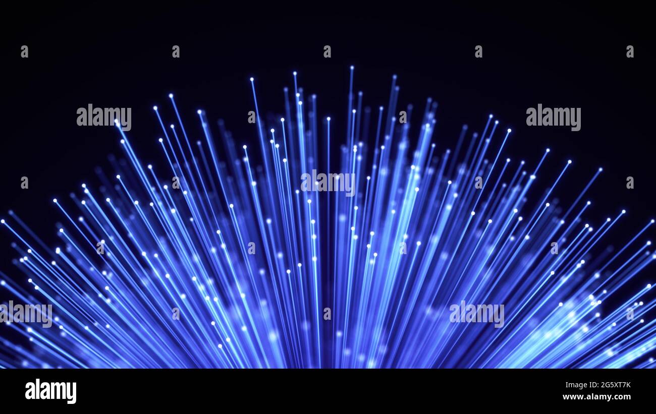 Optical fiber sheaf abstract background. Glowing bundle of Optic cables ...
