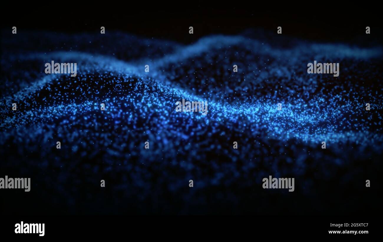 Abstract flowing smooth surface, fractal waves background from blinking ...