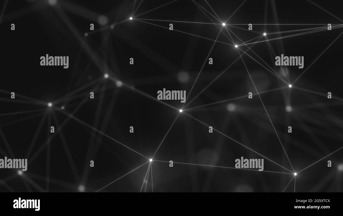 Abstract technology background from lines and dots. Plexus space ...
