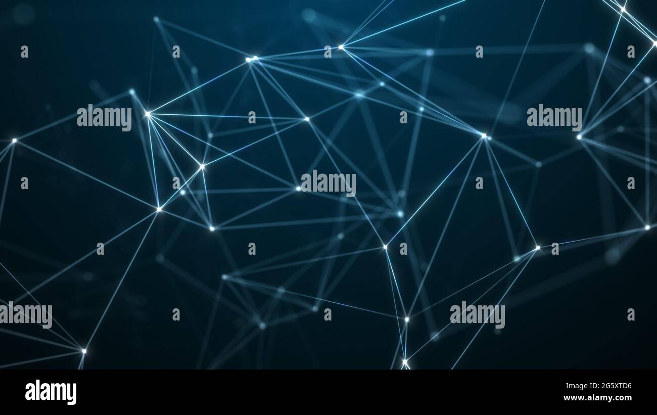 Abstract technology background from lines and dots. Plexus space ...