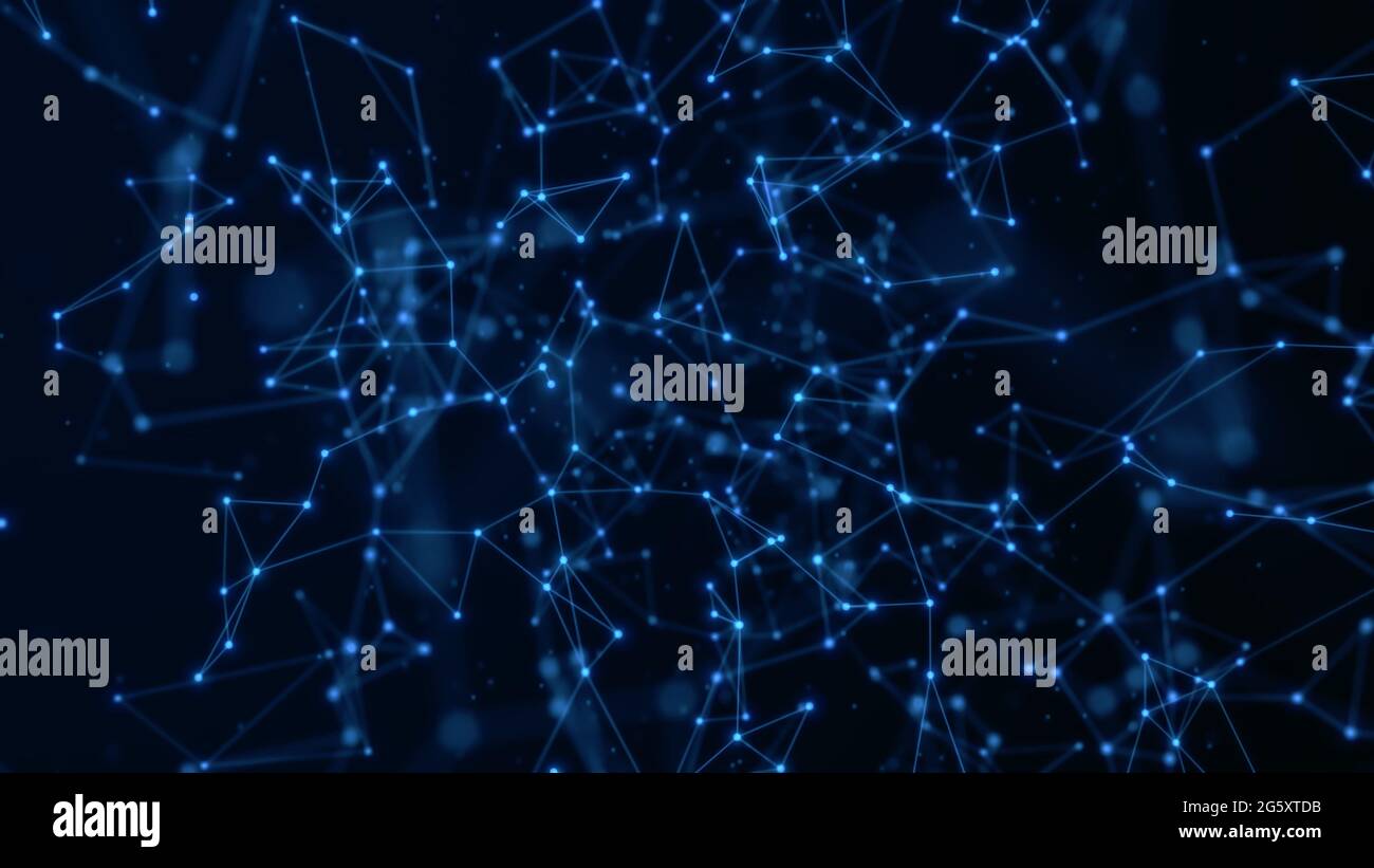 Abstract technology background from lines and dots. Plexus space ...