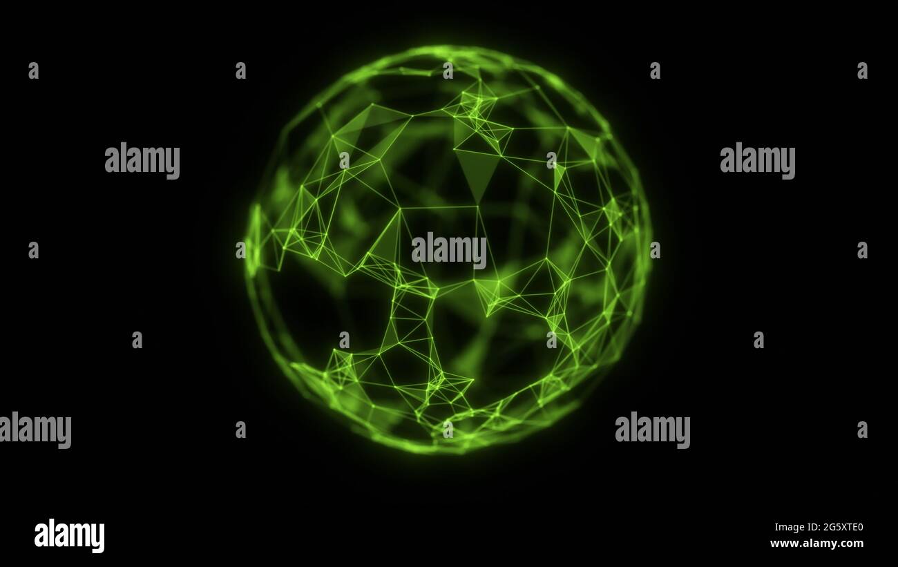 Abstract technology sphere background from lines and dots. Geometrical ...