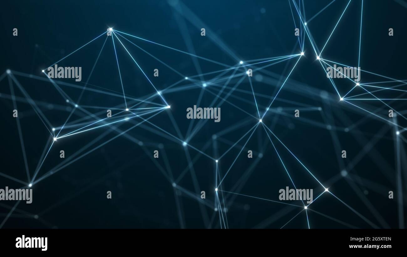 Abstract technology background from lines and dots. Plexus space ...