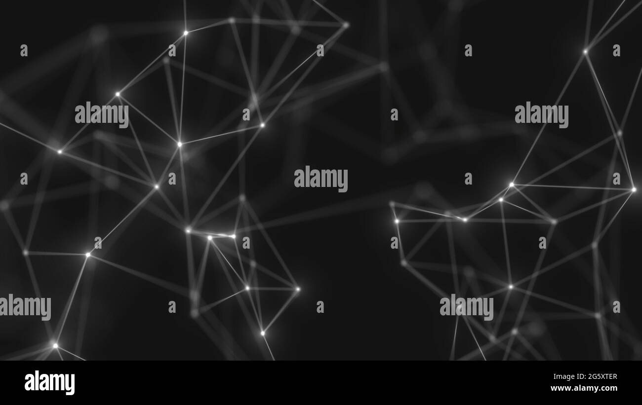 Abstract technology background from lines and dots. Plexus space ...