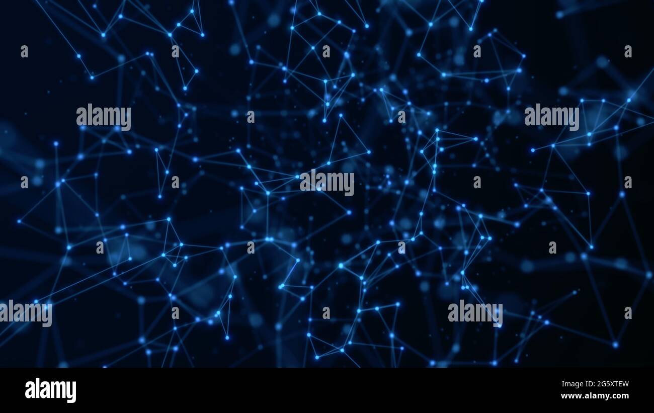 Abstract technology background from lines and dots. Plexus space ...
