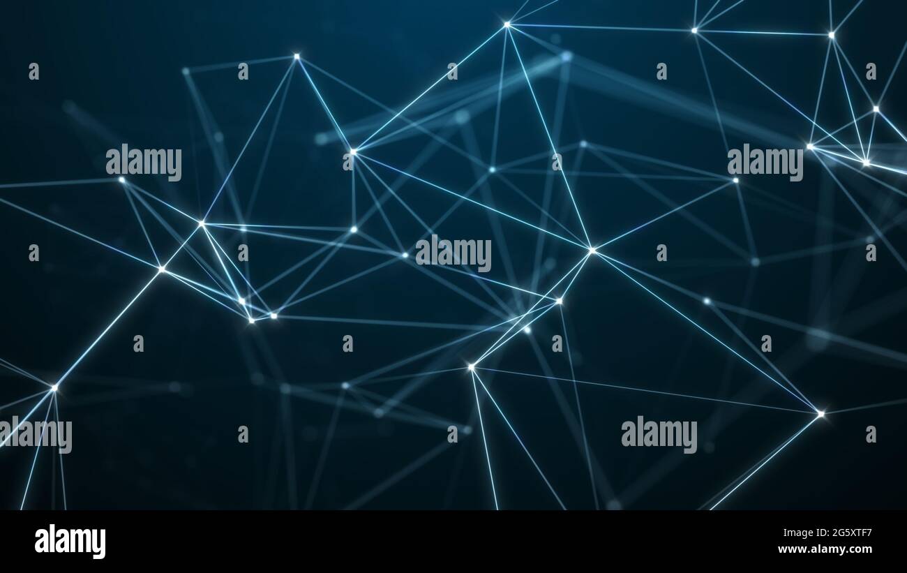 Abstract technology background from lines and dots. Plexus space ...