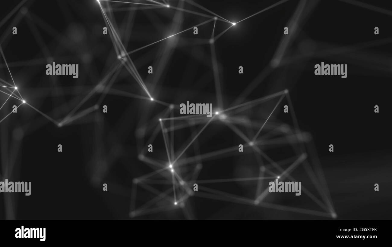 Abstract technology background from lines and dots. Plexus space ...