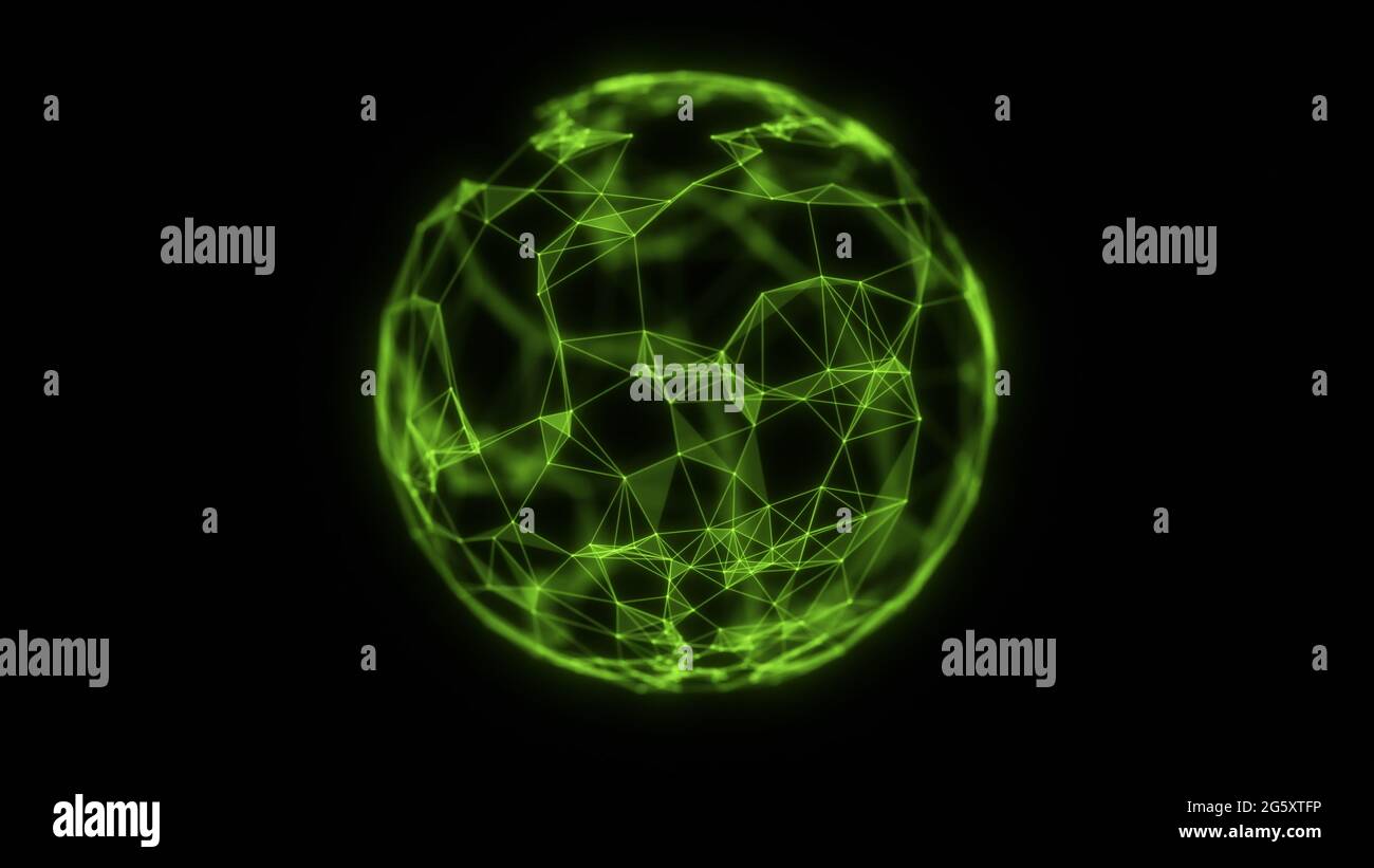 Abstract technology sphere background from lines and dots. Geometrical ...
