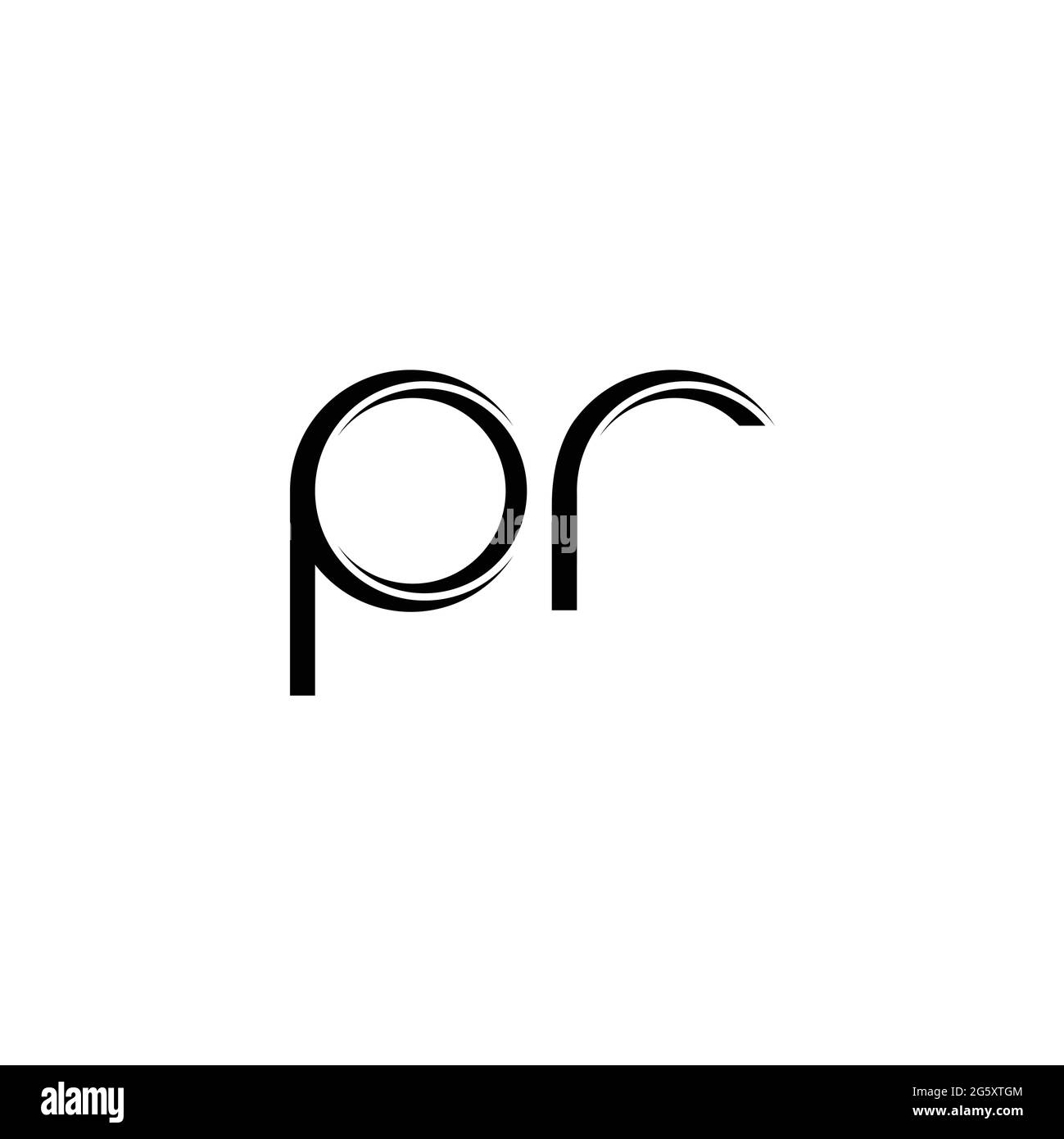 PR Logo monogram with slice rounded modern design template isolated on ...