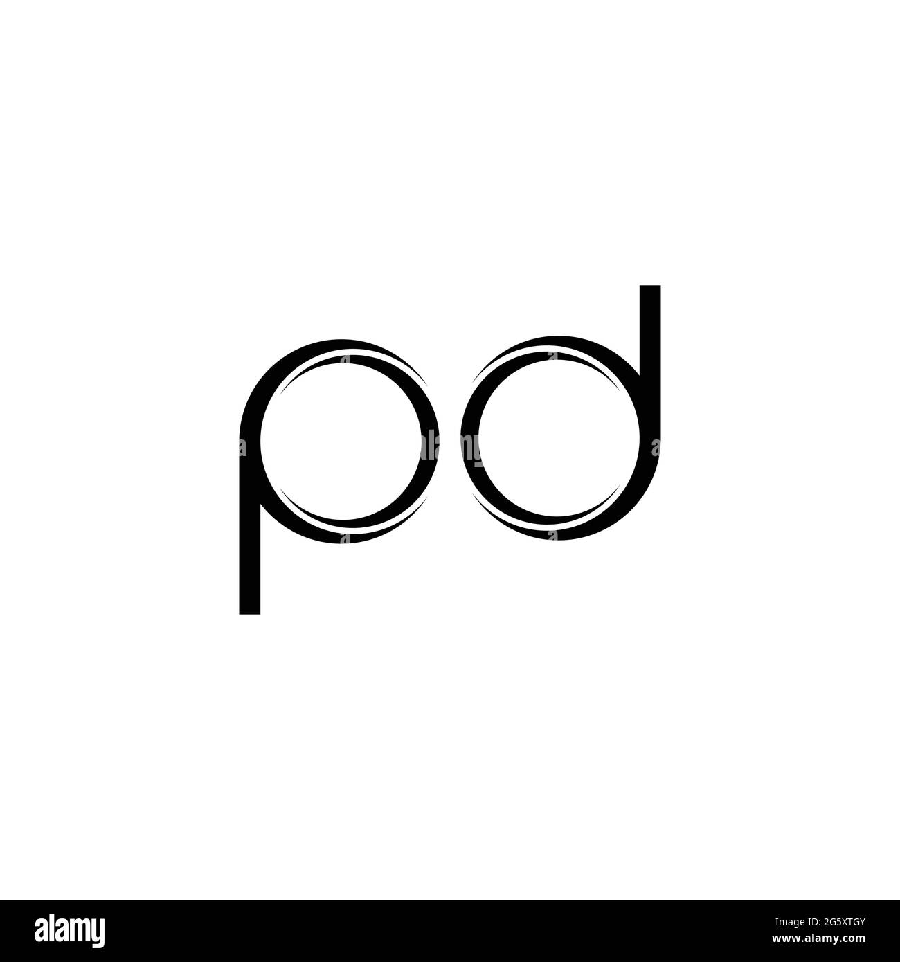 PD Logo monogram with slice rounded modern design template isolated on ...