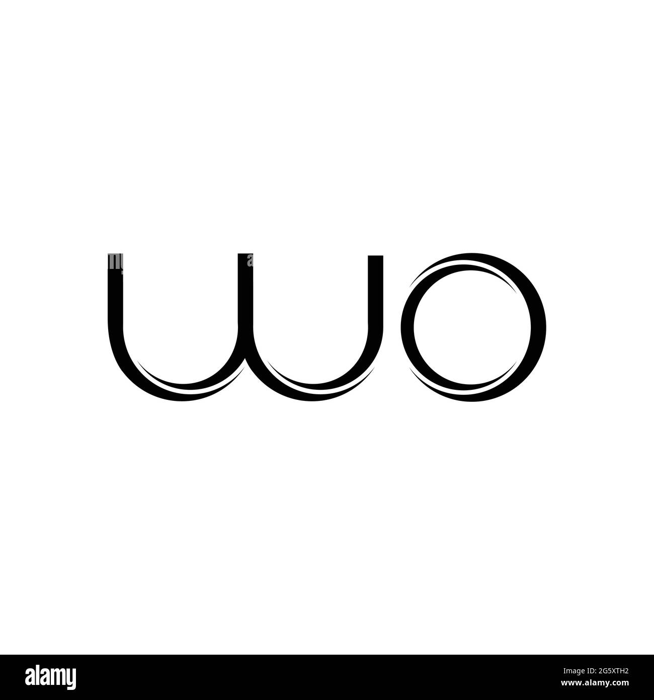 WO Logo monogram with slice rounded modern design template isolated on white background Stock ...