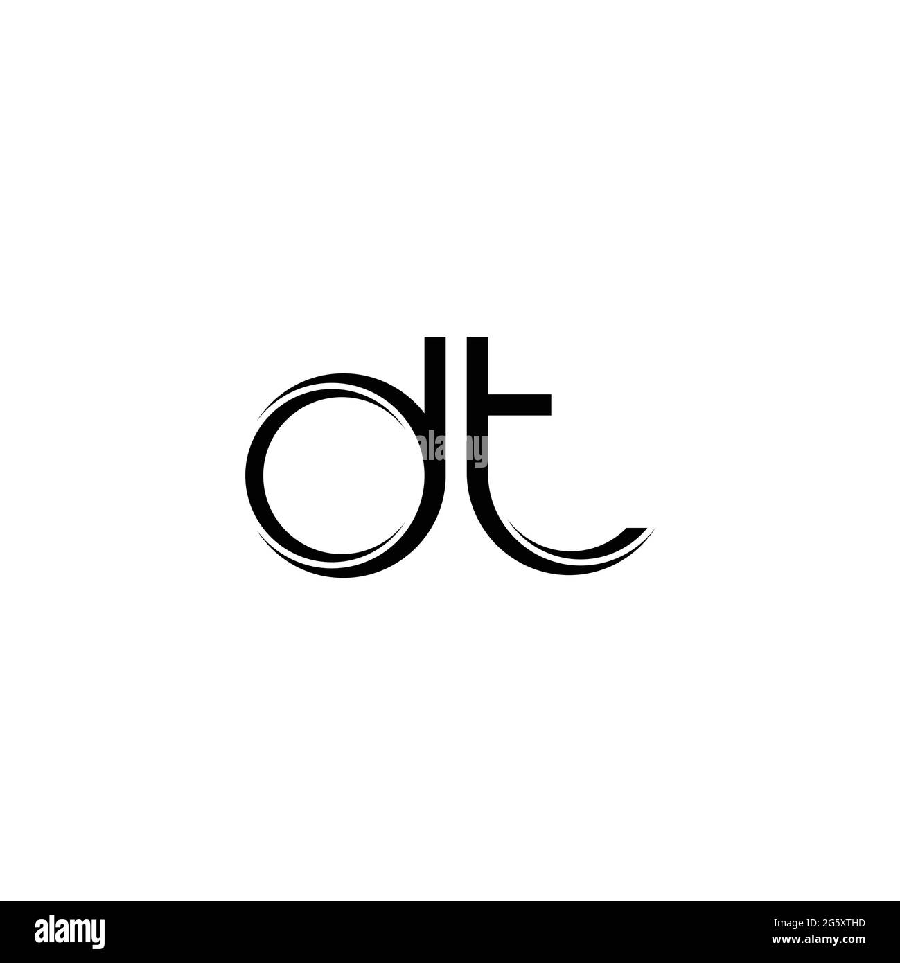 DT Logo monogram with slice rounded modern design template isolated on ...