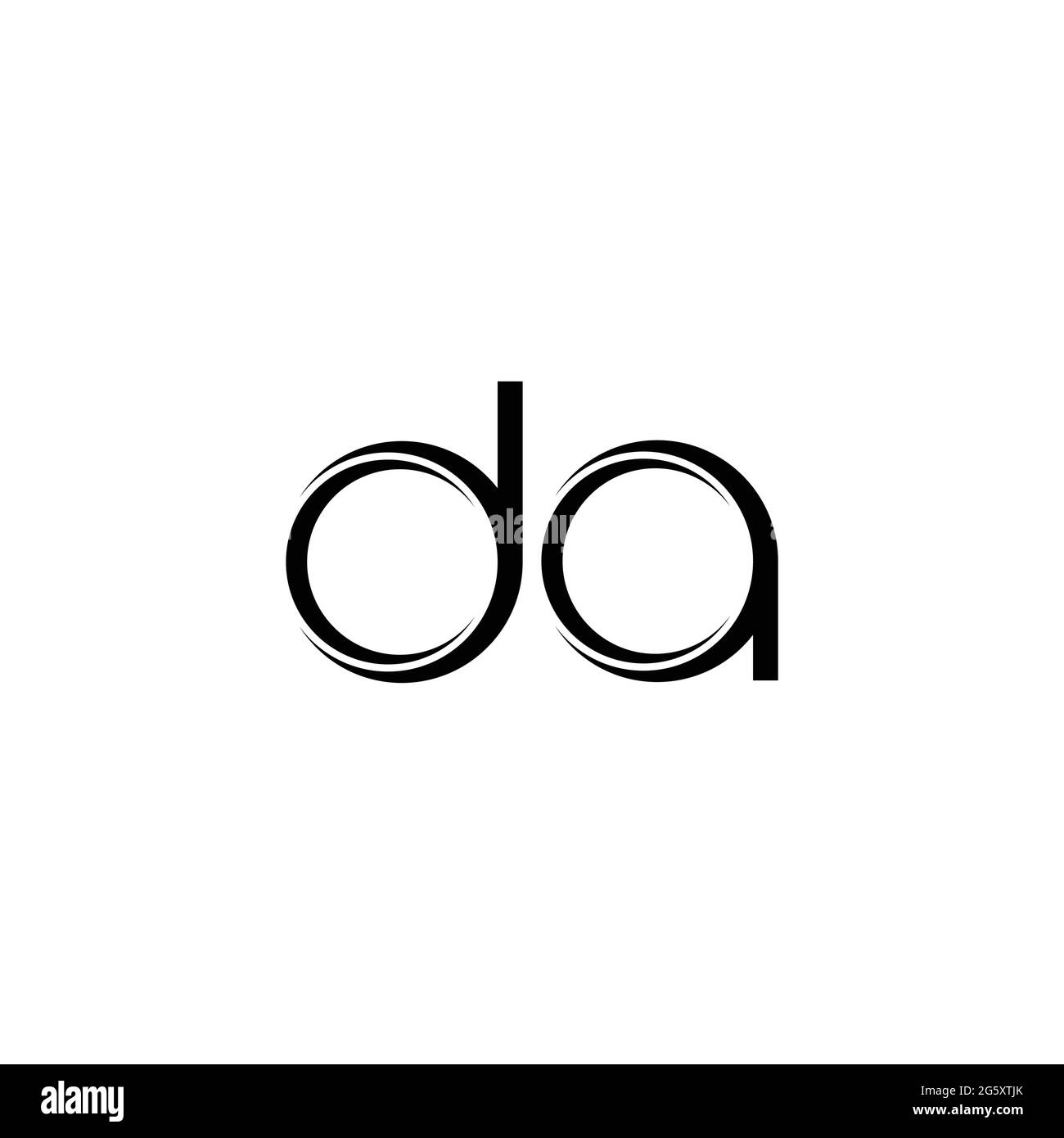 DA Logo monogram with slice rounded modern design template isolated on ...
