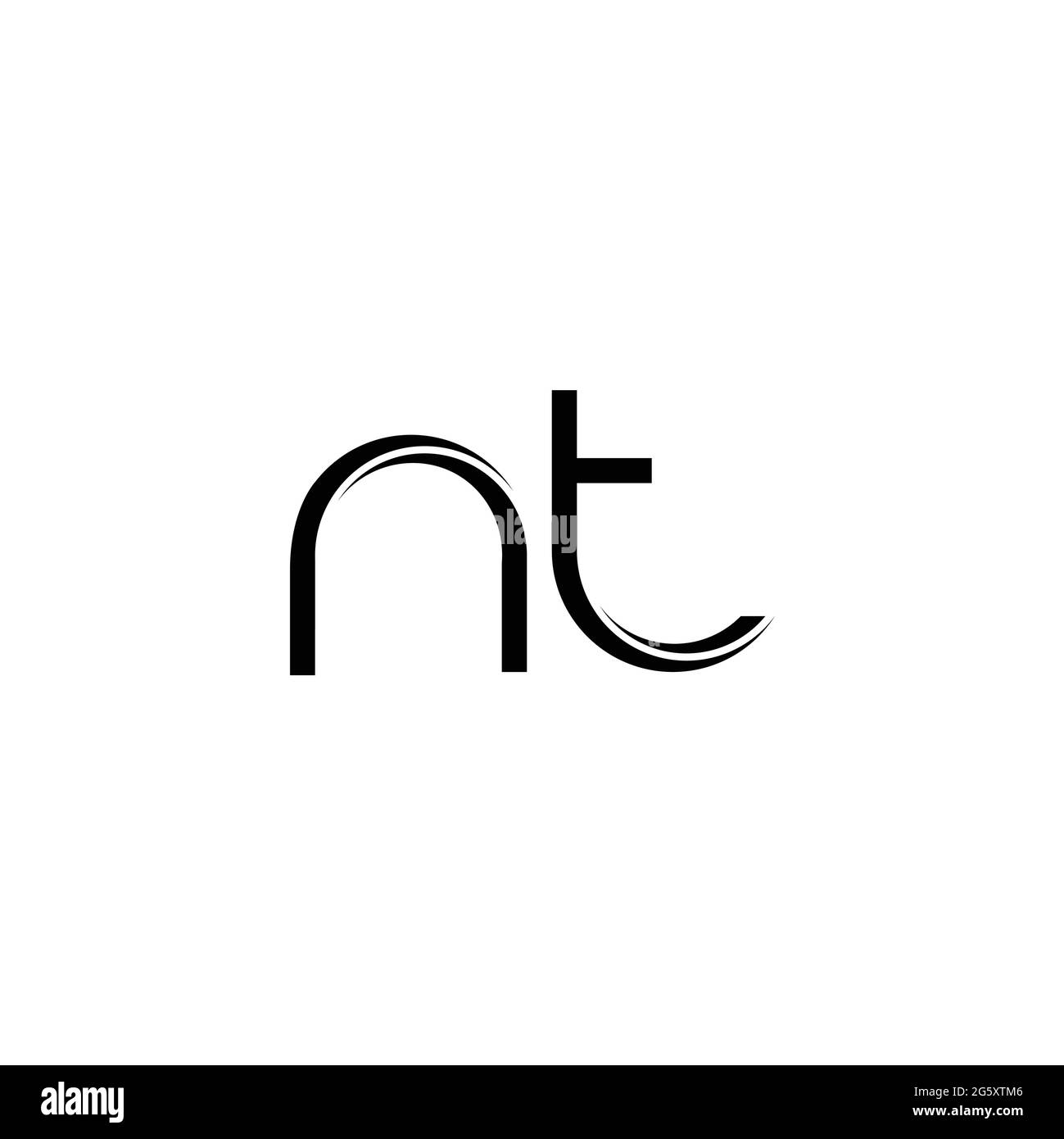 NT Logo monogram with slice rounded modern design template isolated on ...