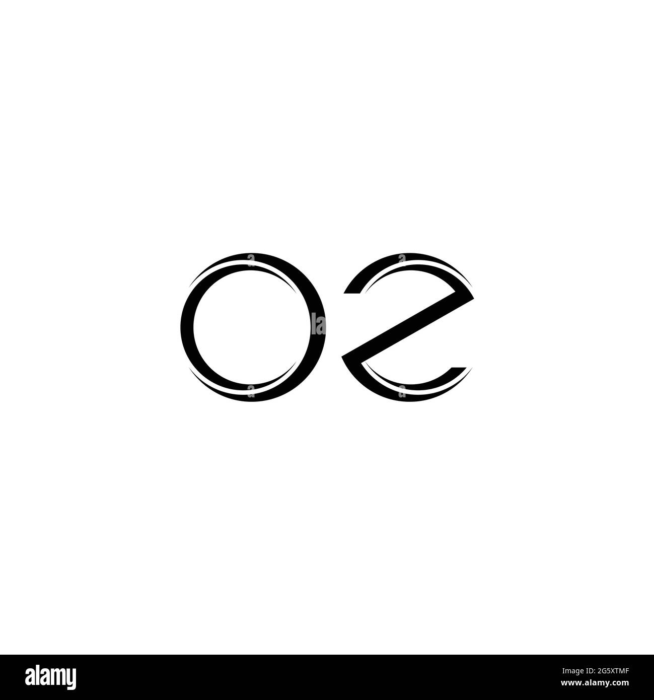 OZ Logo monogram with slice rounded modern design template isolated on ...