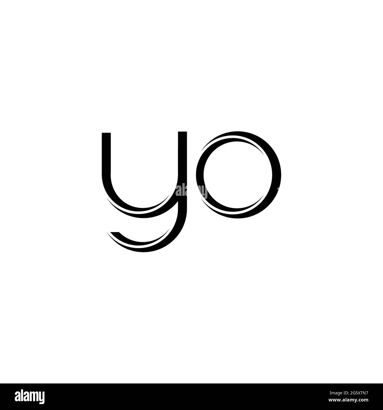 YO Logo monogram with slice rounded modern design template isolated on ...
