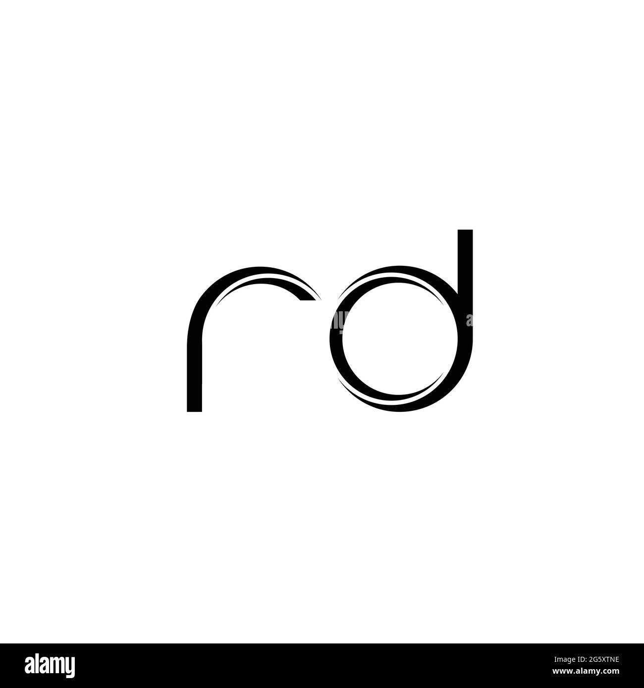 RD Logo monogram with slice rounded modern design template isolated on ...