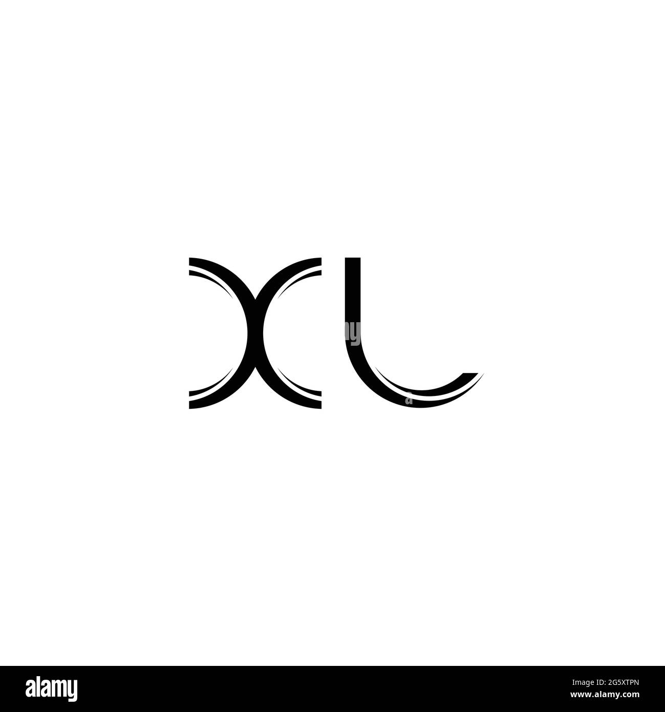 XL Logo monogram with slice rounded modern design template isolated on white background Stock ...