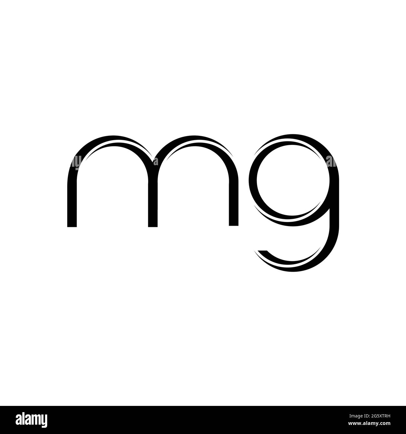 MG Logo monogram with slice rounded modern design template isolated on ...