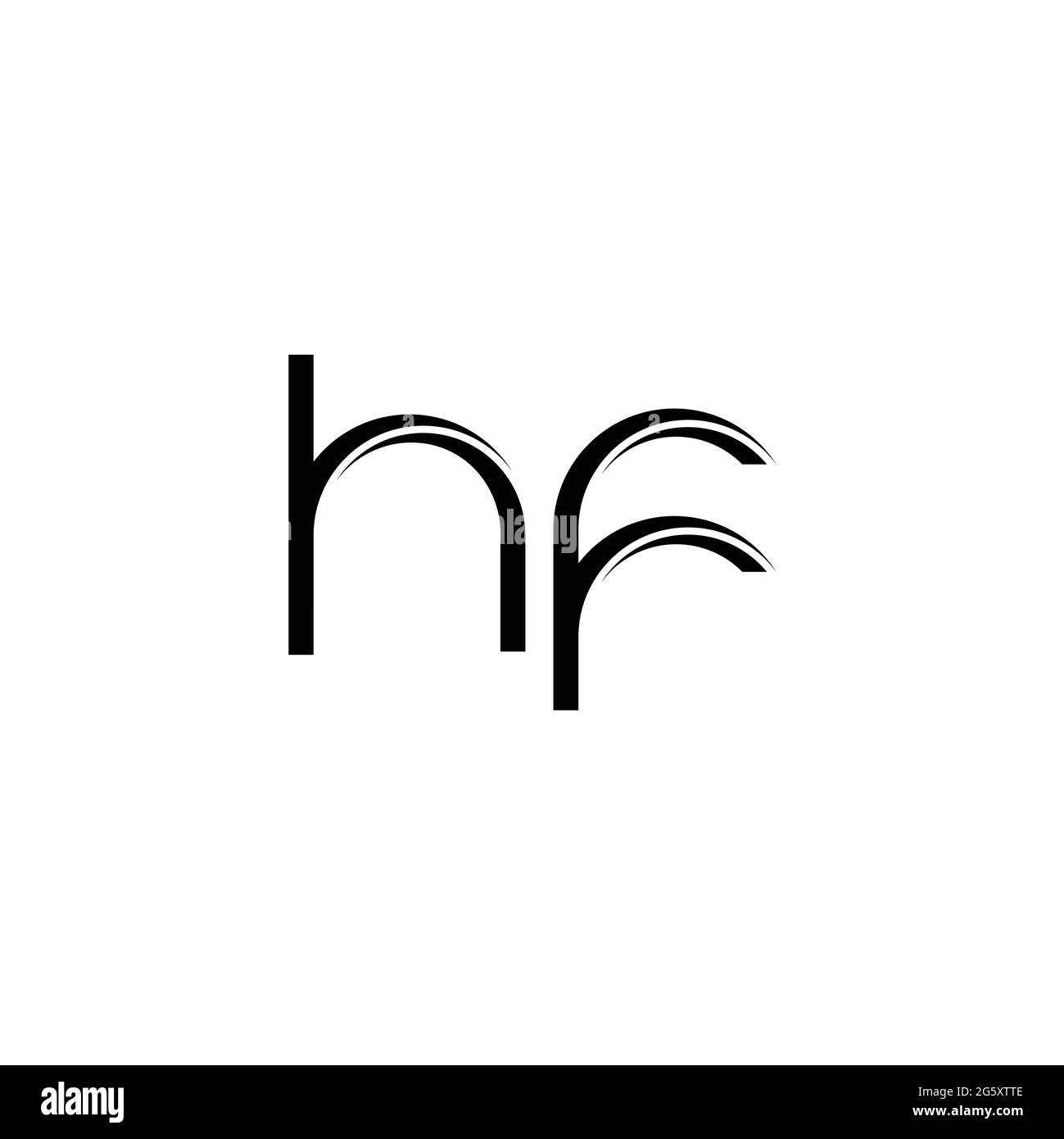 HF Logo monogram with slice rounded modern design template isolated on ...