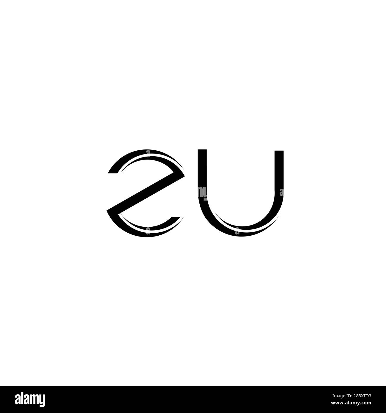 ZU Logo monogram with slice rounded modern design template isolated on ...