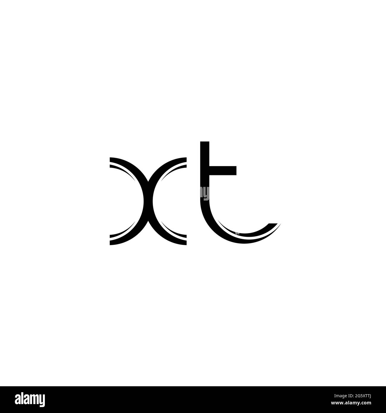 XT Logo monogram with slice rounded modern design template isolated on ...
