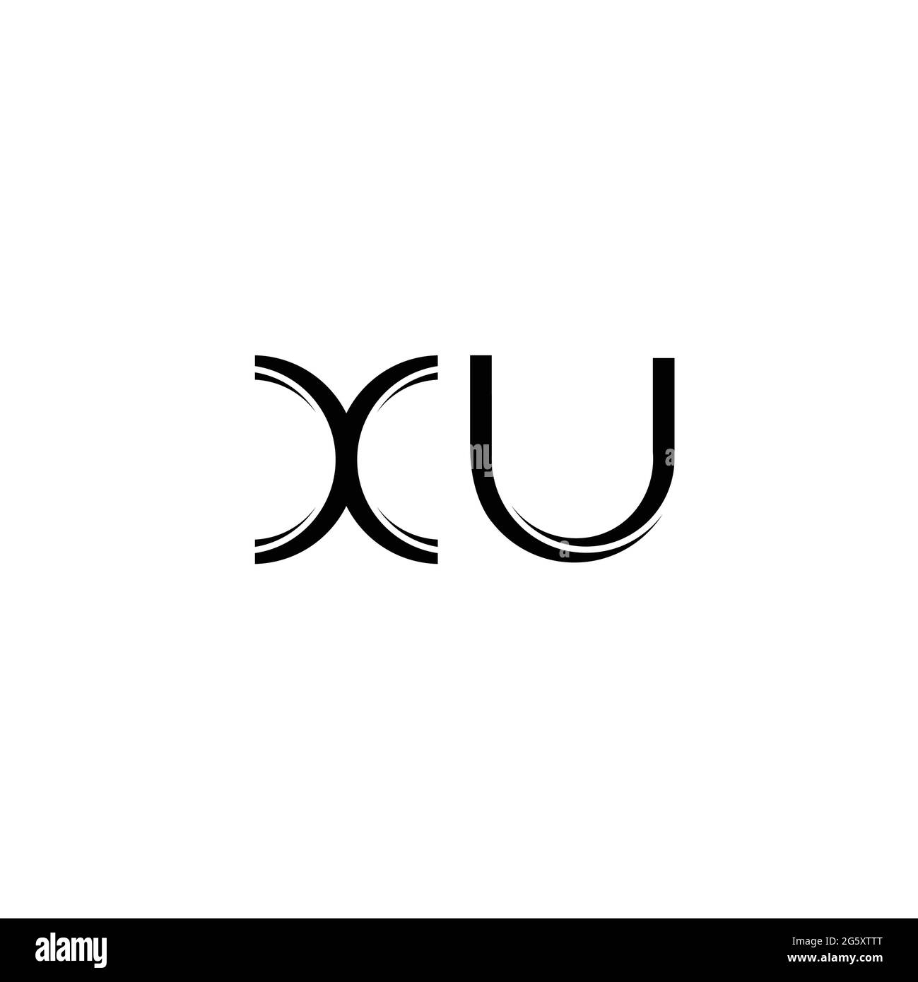 XU Logo monogram with slice rounded modern design template isolated on ...