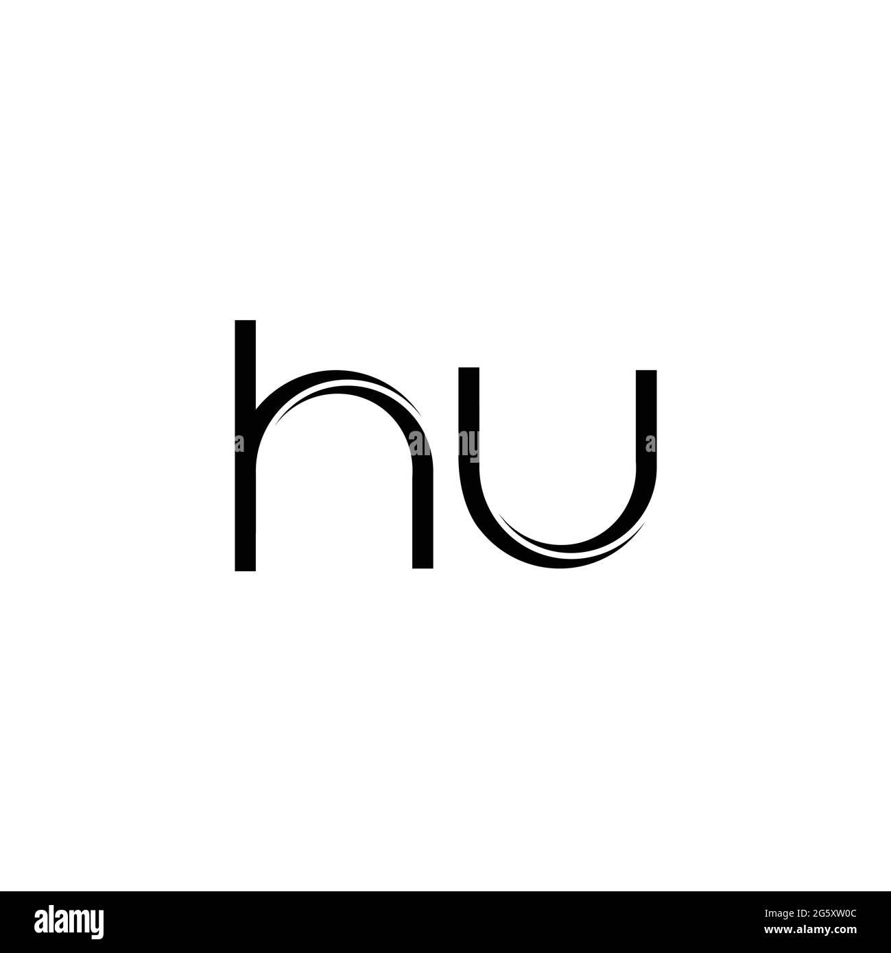 HU Logo monogram with slice rounded modern design template isolated on white background Stock ...