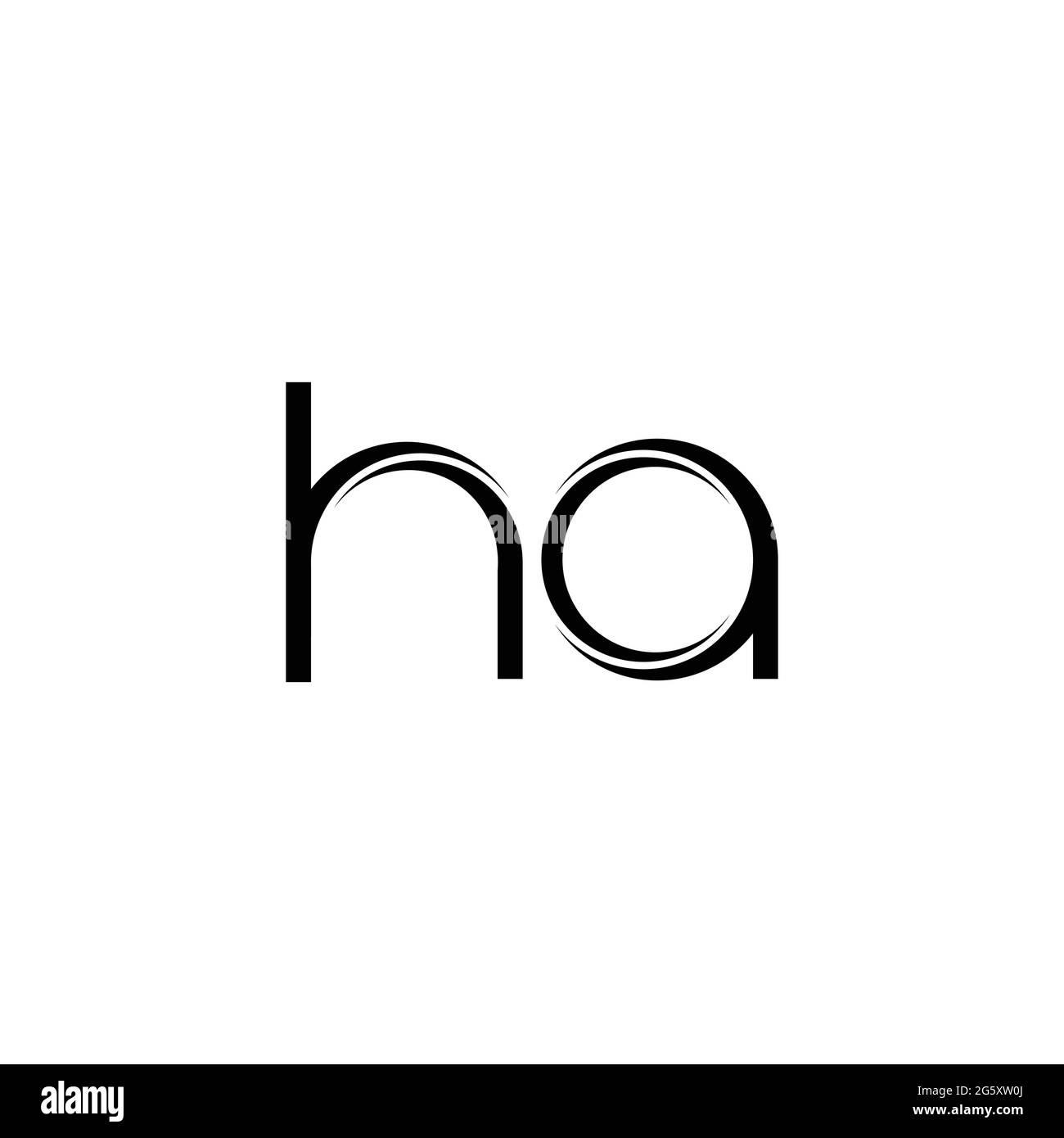 HA Logo monogram with slice rounded modern design template isolated on ...