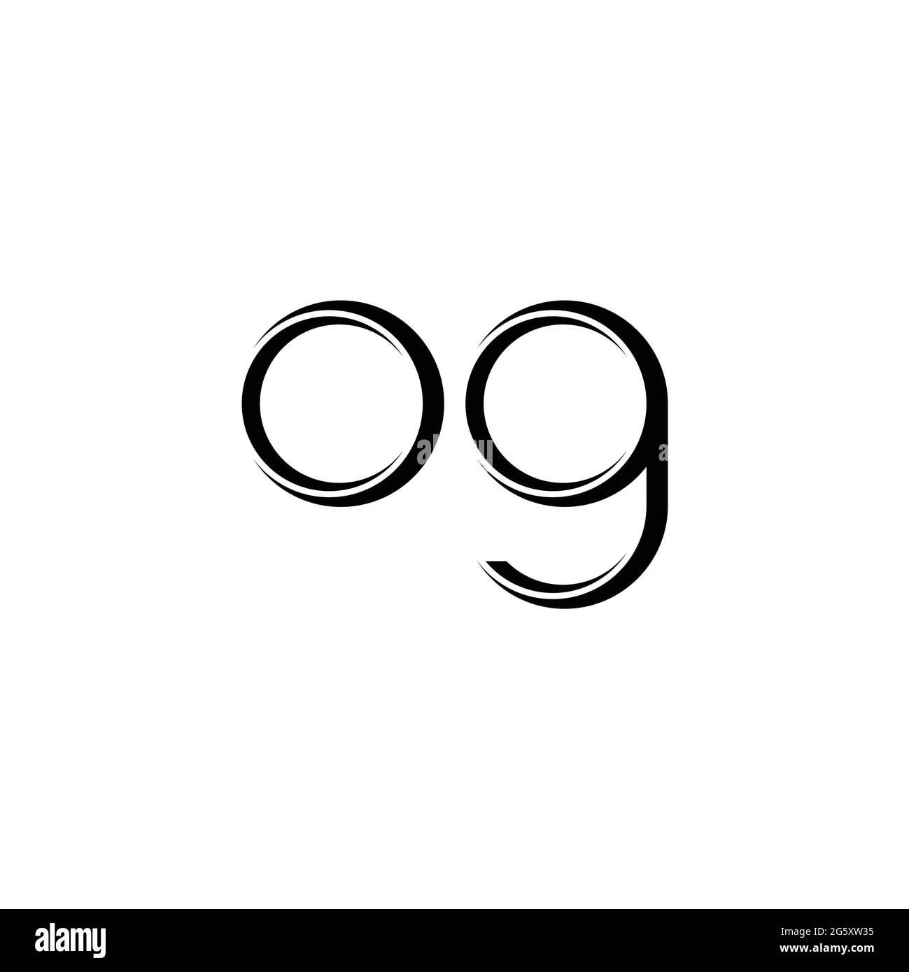 OG Logo monogram with slice rounded modern design template isolated on white background Stock ...