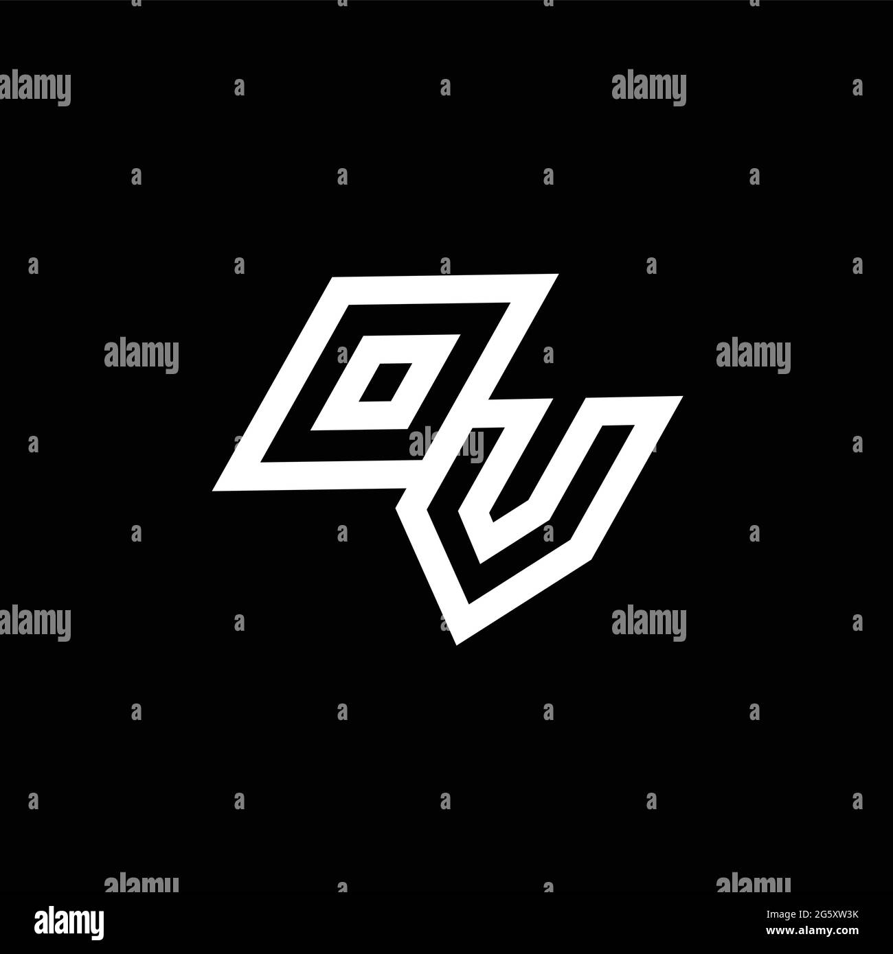 OV logo monogram with up to down style negative space design template ...