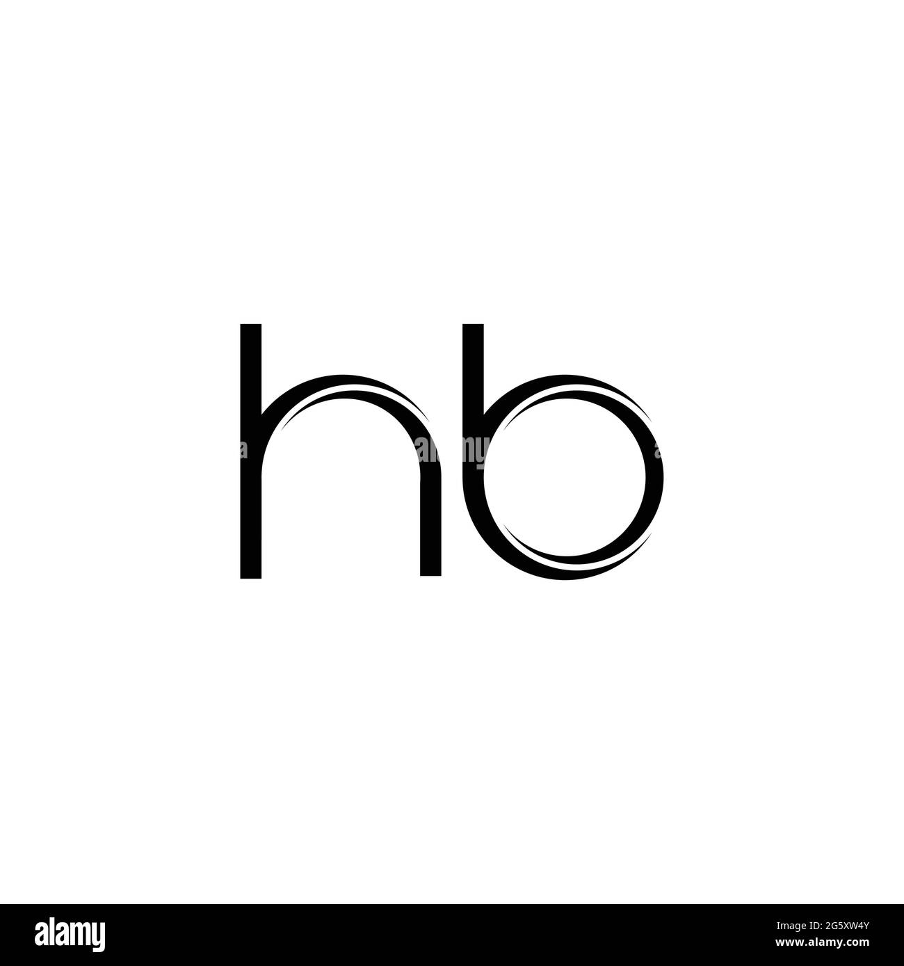 HB Logo monogram with slice rounded modern design template isolated on ...