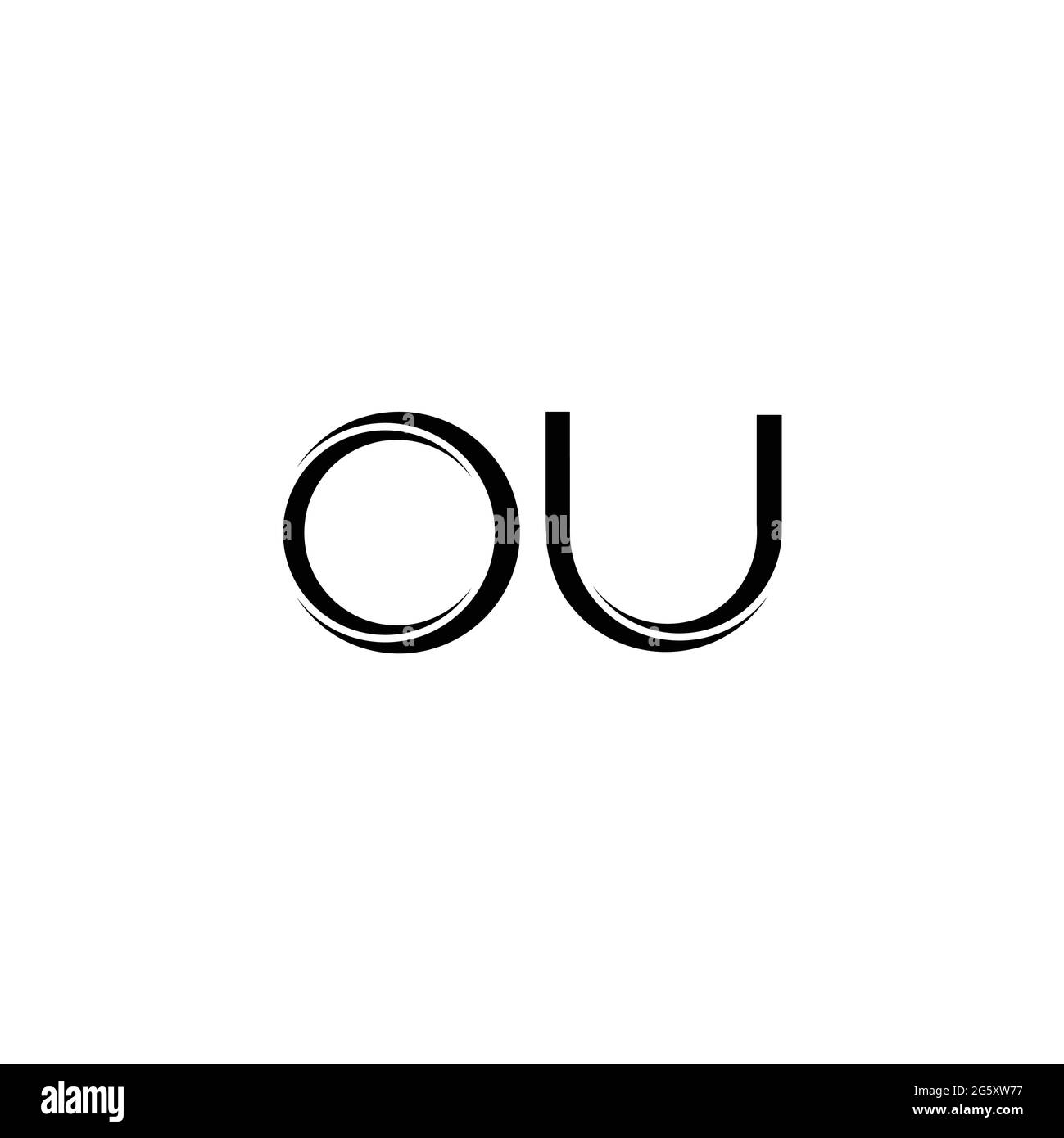 OU Logo monogram with slice rounded modern design template isolated on ...