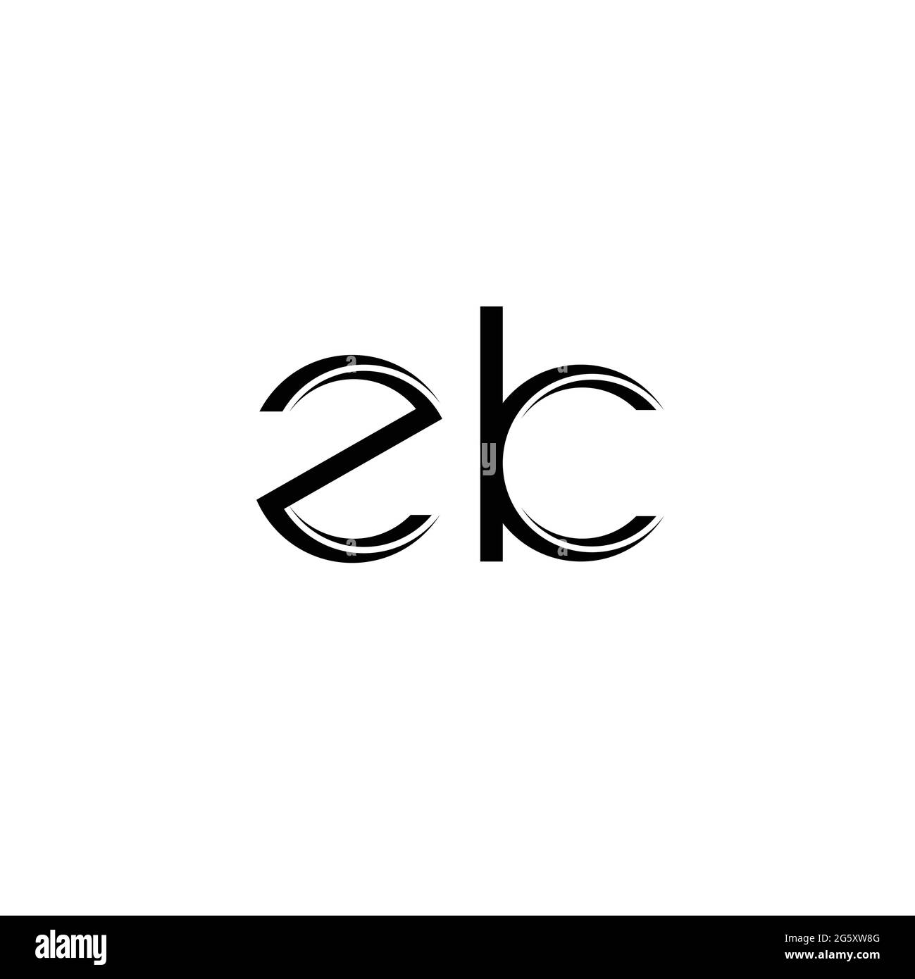 ZK Logo monogram with slice rounded modern design template isolated on ...