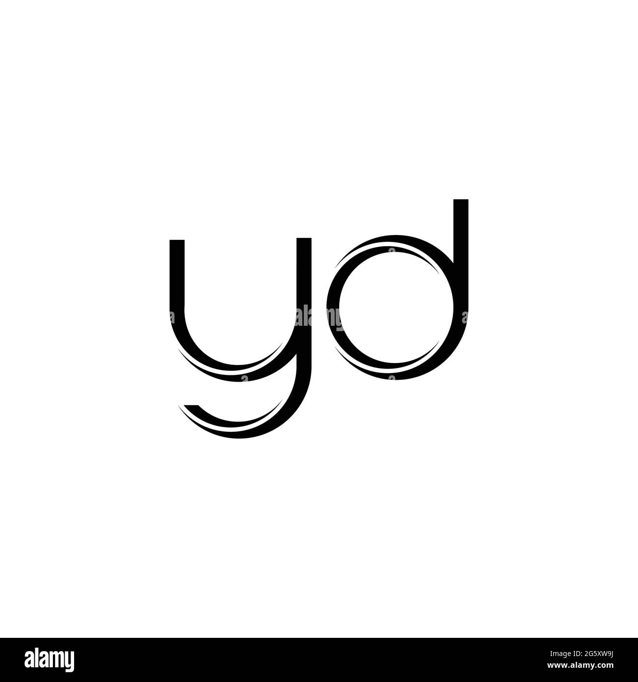 YD Logo monogram with slice rounded modern design template isolated on ...