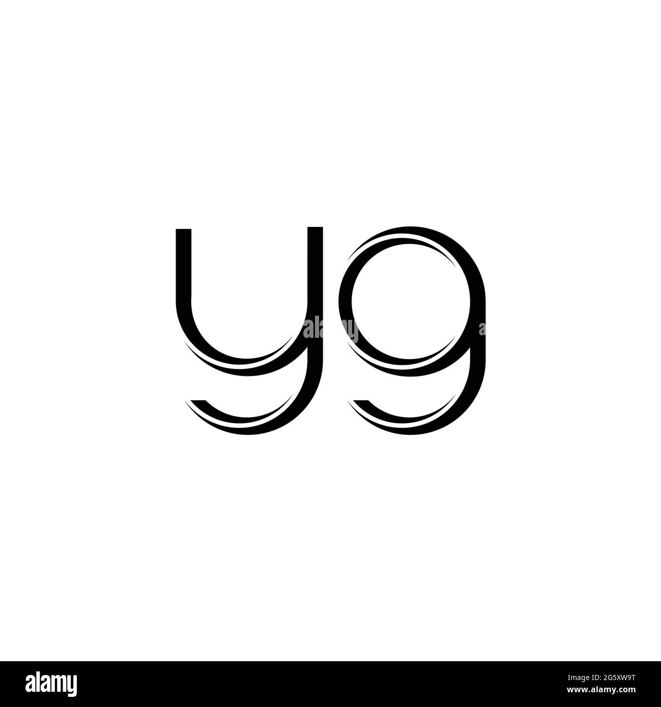 YG Logo monogram with slice rounded modern design template isolated on ...