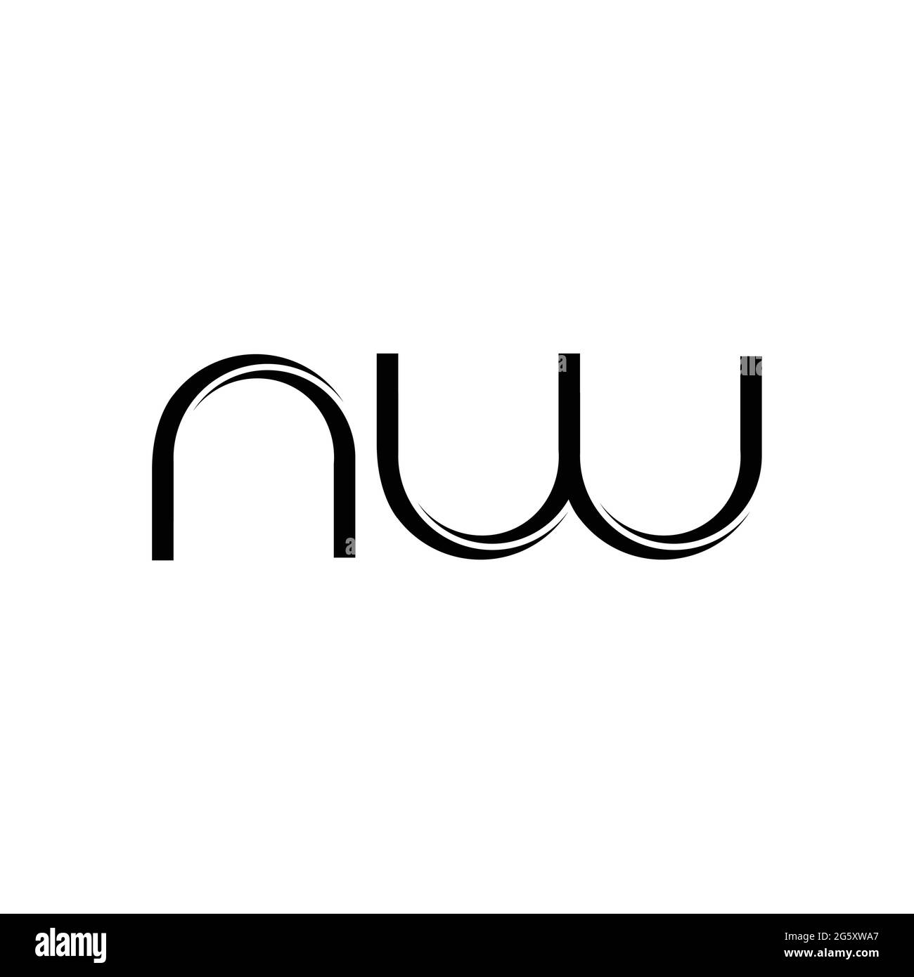 NW Logo monogram with slice rounded modern design template isolated on ...