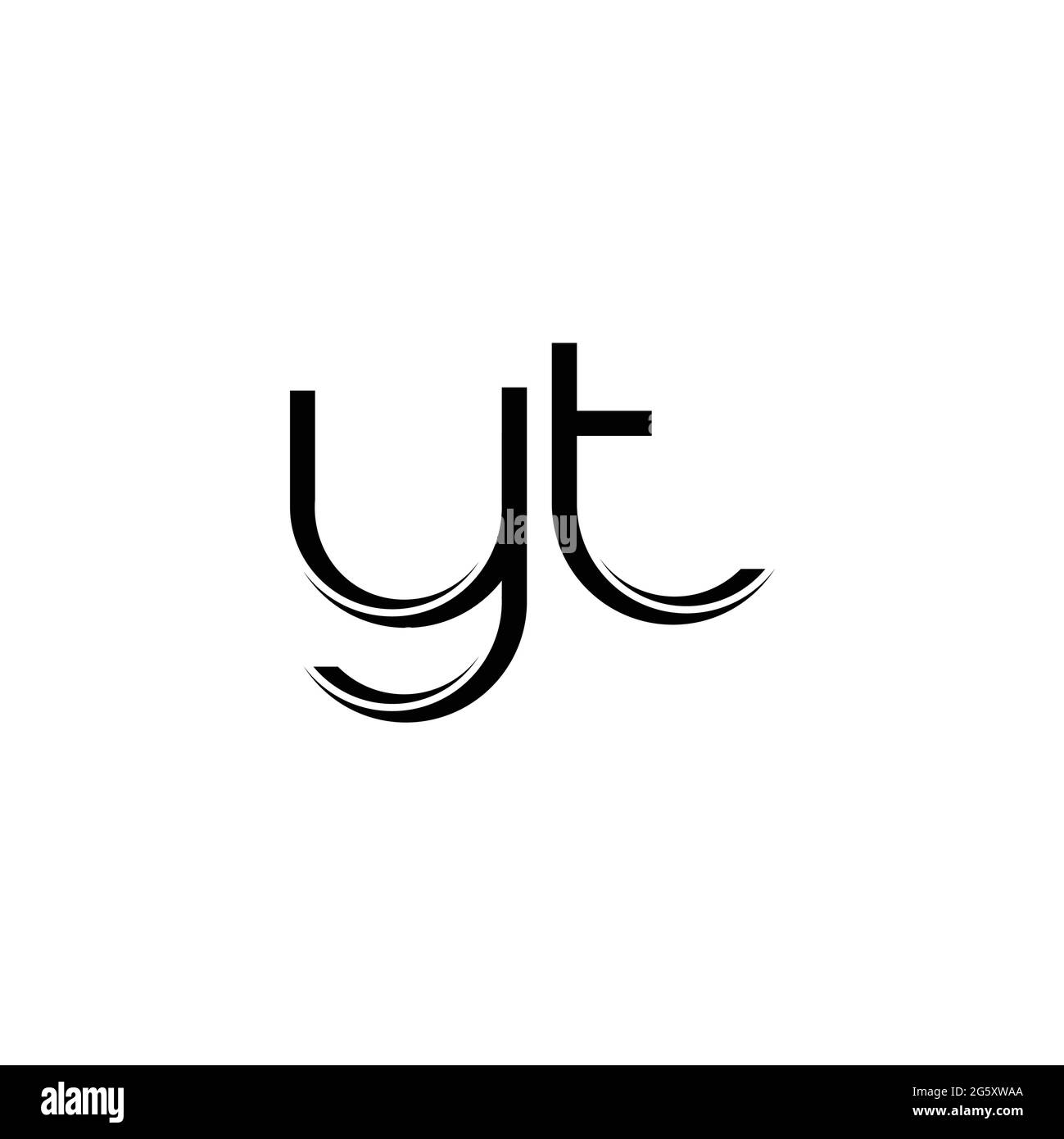 YT Logo monogram with slice rounded modern design template isolated on ...