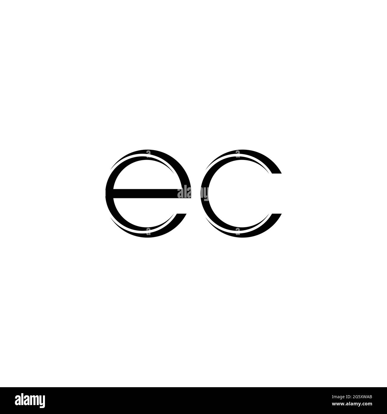 EC Logo monogram with slice rounded modern design template isolated on ...