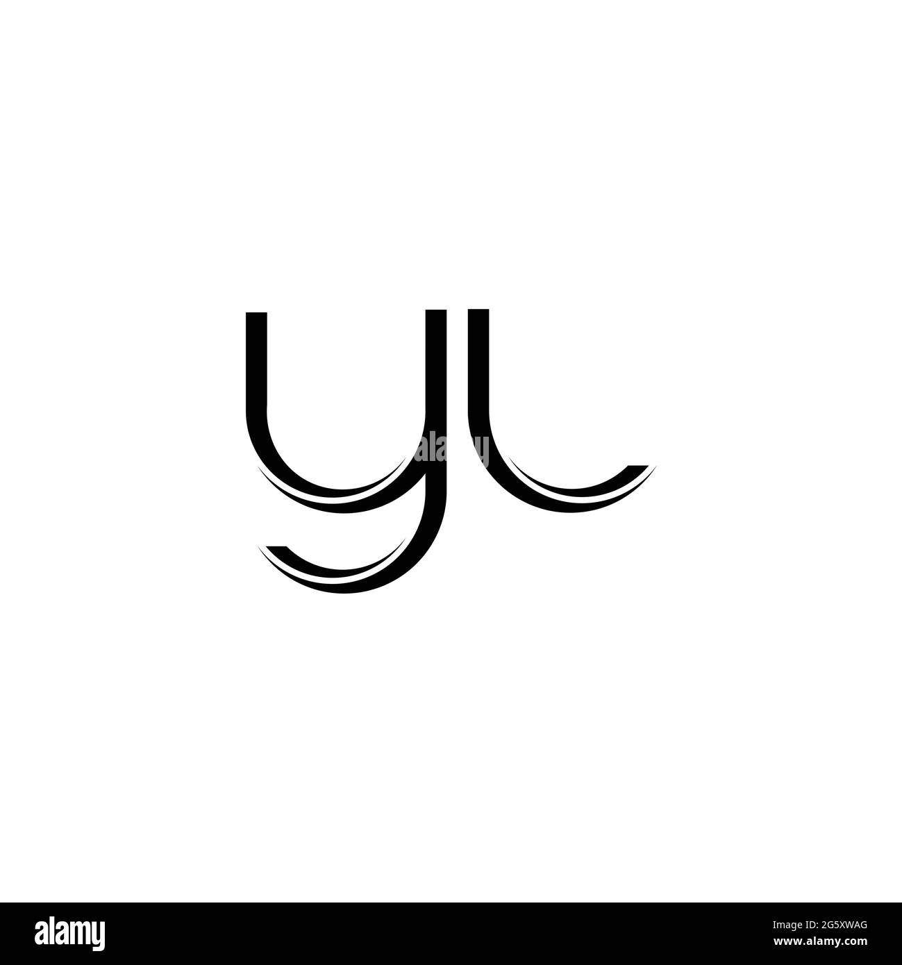 YL Logo monogram with slice rounded modern design template isolated on ...
