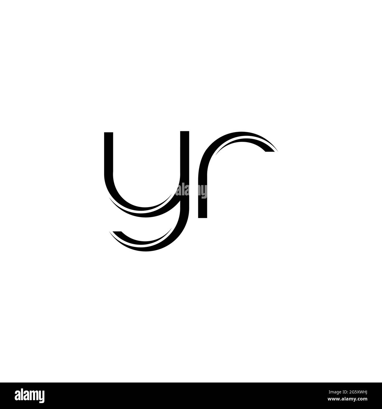 YR Logo monogram with slice rounded modern design template isolated on ...