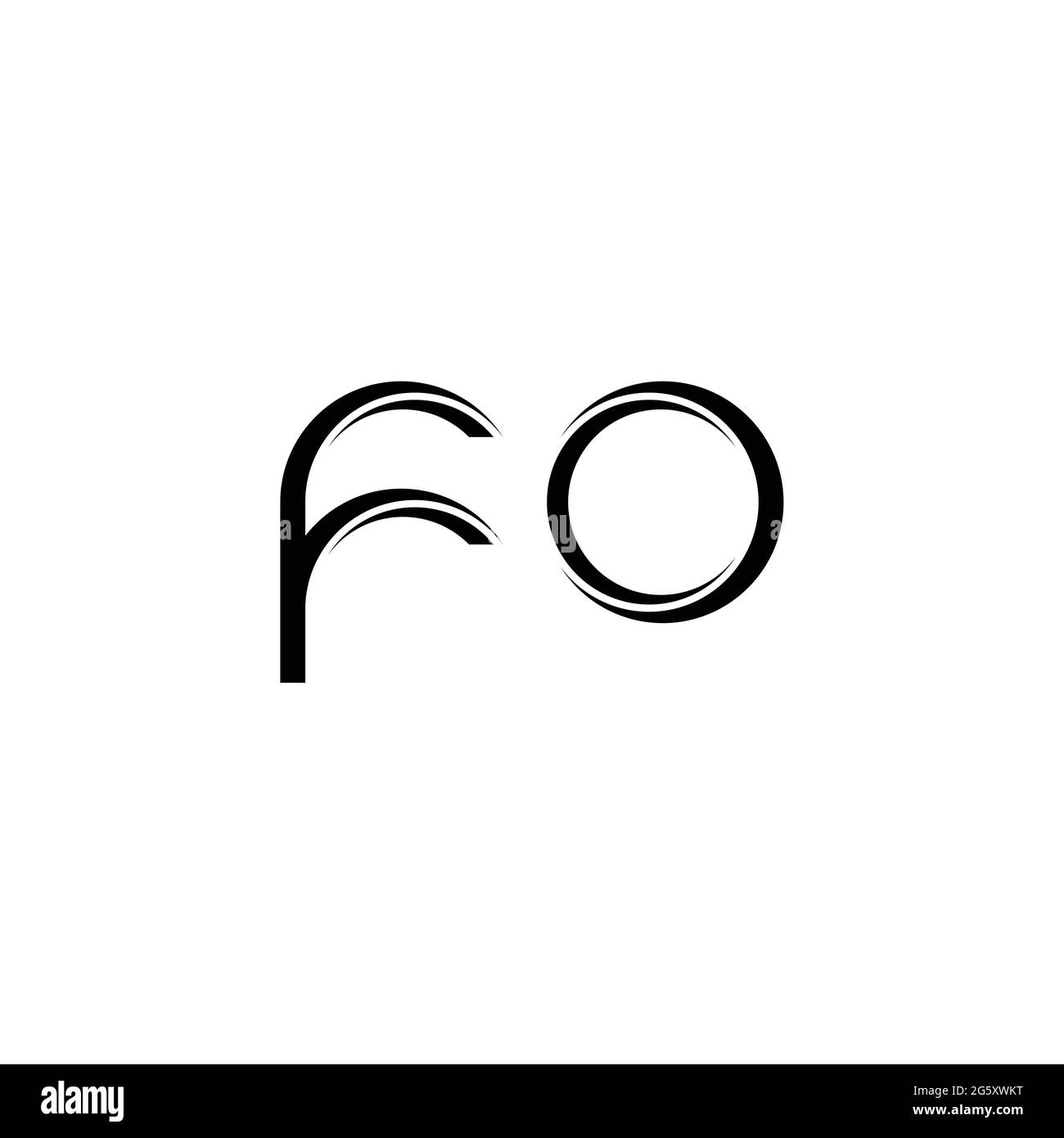 FO Logo monogram with slice rounded modern design template isolated on white background Stock ...